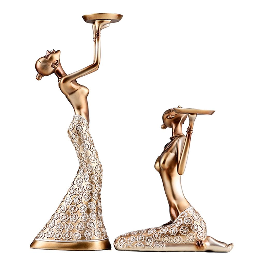 Vintage Abstract Art Beauty Figurines Statues Resin Candlesticks Indoor ...