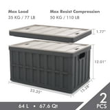 Citylife Extra Large 64L (17 Gallon) CLEAN Collapsible Storage Boxes ...