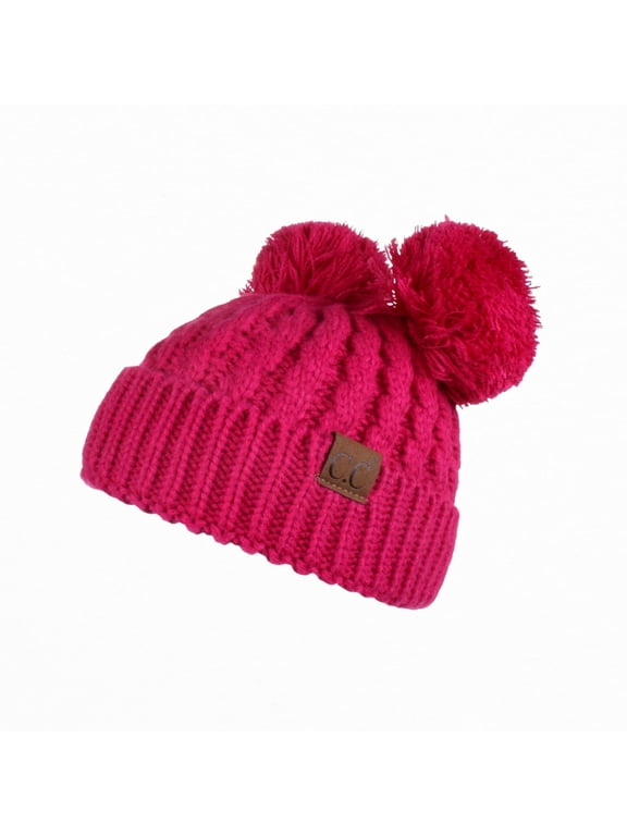 CC Brand Pom Thick Beanie Sherpa Lined Chunky Knit Stretch Women's ...