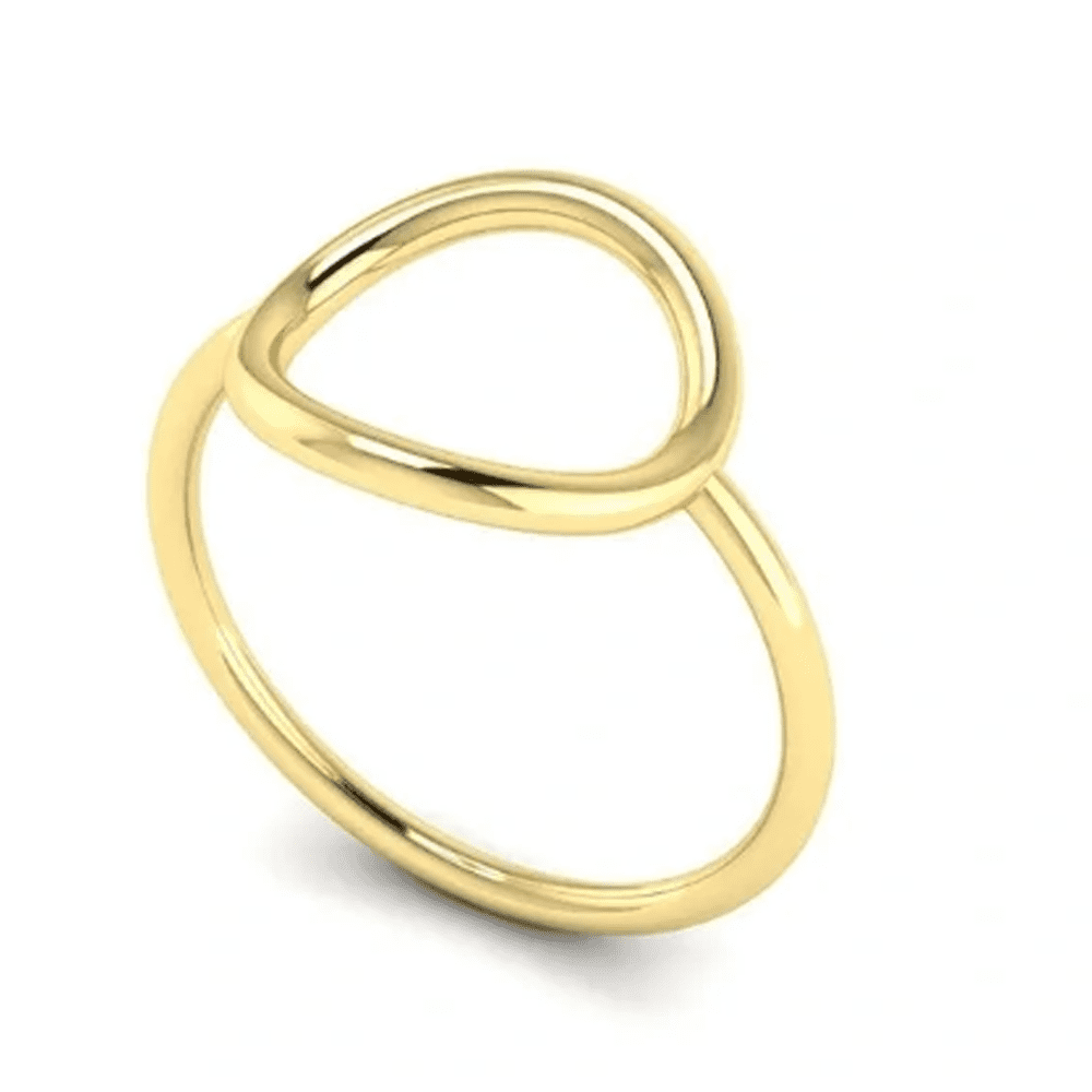 Alissa Geometric Gold Open Circle Rings 18K Gold Plated Fashion Statement Stackable Karma Rings ...