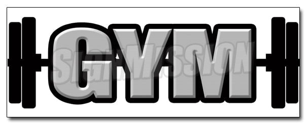 24" GYM DECAL sticker gymnasium workout health club exercise weights ...