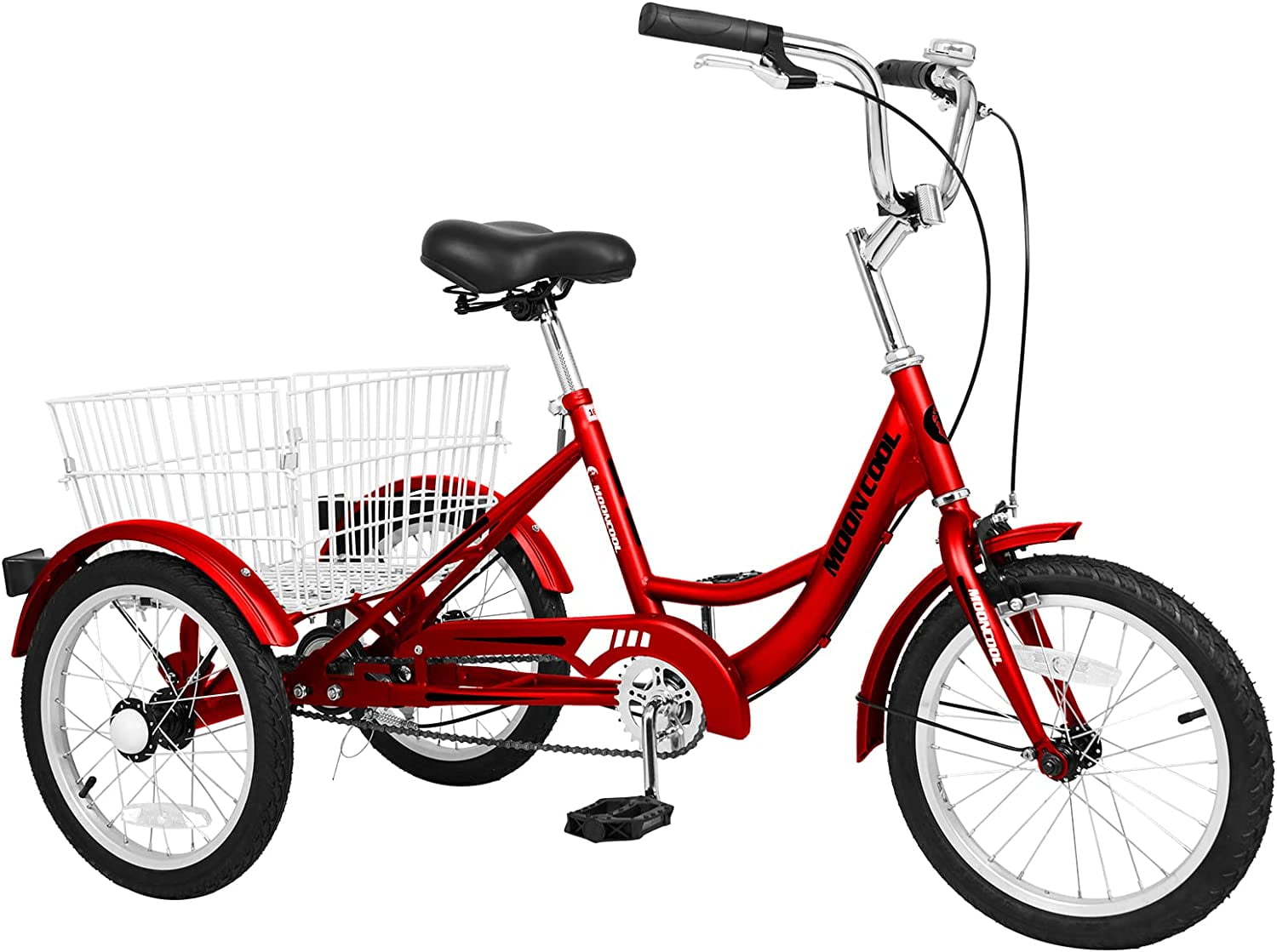 MOONCOOL Adult Tricycles 7 Speed, 16/20/24/26 inch 3 Wheel Bikes, Three ...