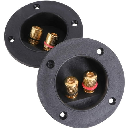 2 Way Speaker terminals subwoofer Stereo Binding Post Round Spring Cup ...