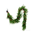 BiFandian Pre Lit Artificial Red Berry Pine Garland, Green Cedar Swag ...