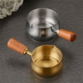Stainless Steel Mini Sauce Pan Milk Pot Gravy Hot Oil Pan with Wooden ...