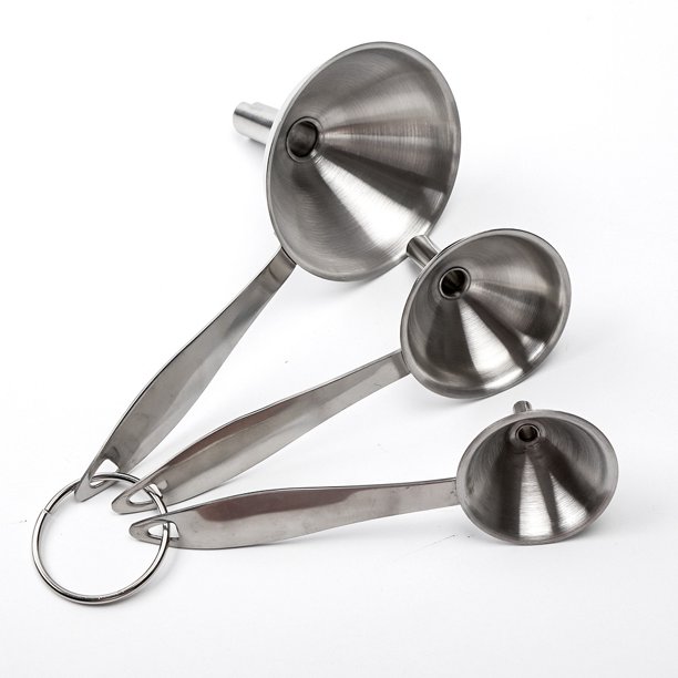 Small Funnel for Filling Bottles, 3 Pieces Stainless Steel Kitchen funnel, Food Grade MiNi Metal ...