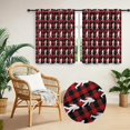 Bigfoot and Plaid Red Pattern Blackout Curtains,Triple Weaved Fabric ...