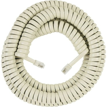 RCA White Telephone Landline Wire Cable Connector with 15ft Phone Line ...