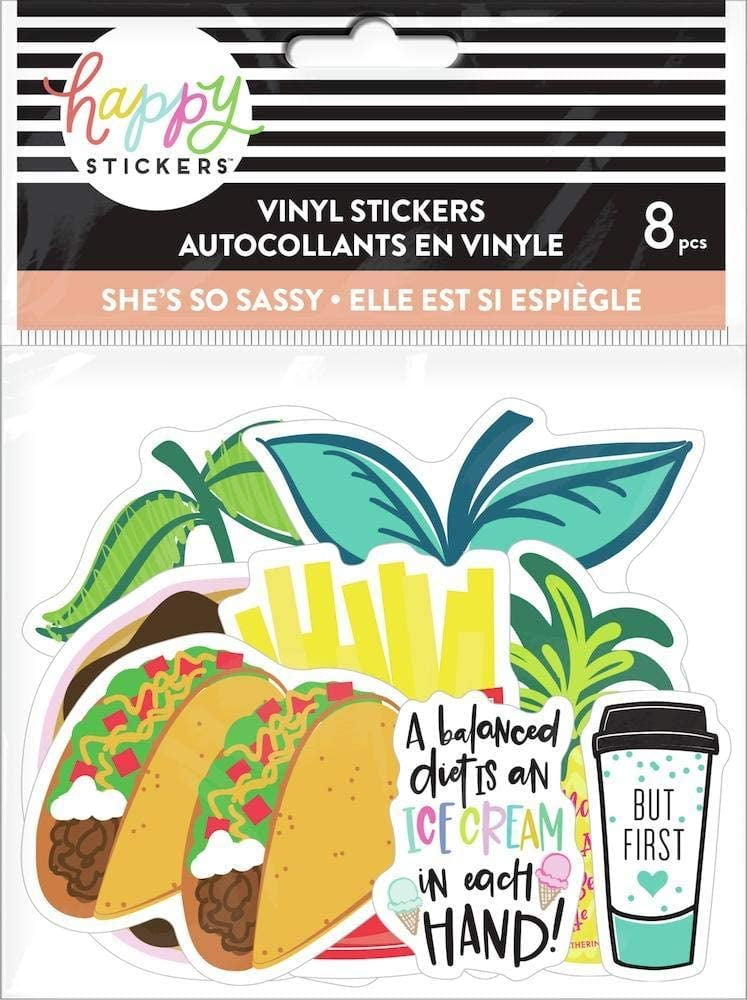 Happy Stickers She's So Sassy Die Cut Vinyl Decal Stickers - 8 Pack ...