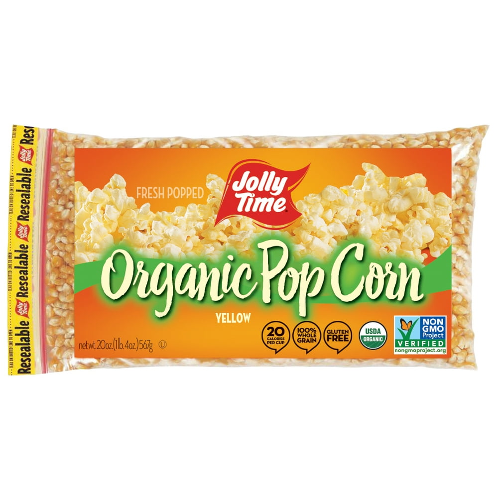 Jolly Time Organic Yellow Kernel Popping Corn, 20 Oz - Walmart.com ...