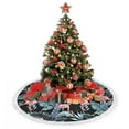 Christmas Tree Skirt, Bird Night Blue Forest Christmas Tree Decorations ...