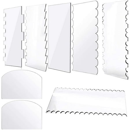 FanShow Starlight-8 Pieces Acrylic Cake Discs Set, Cake Scraper Cake ...