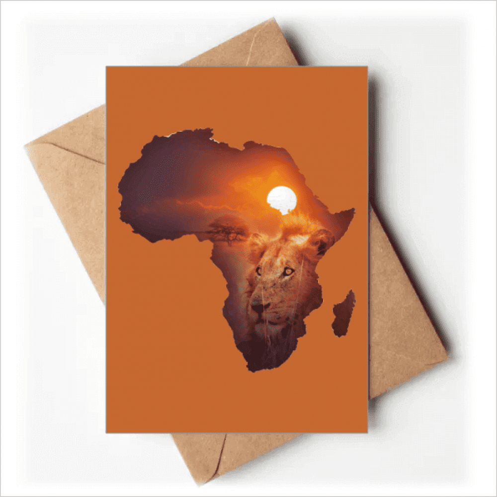 Lion Prairie Continent Africain Nom Carte Cartes de Voeux Vous Êtes ...