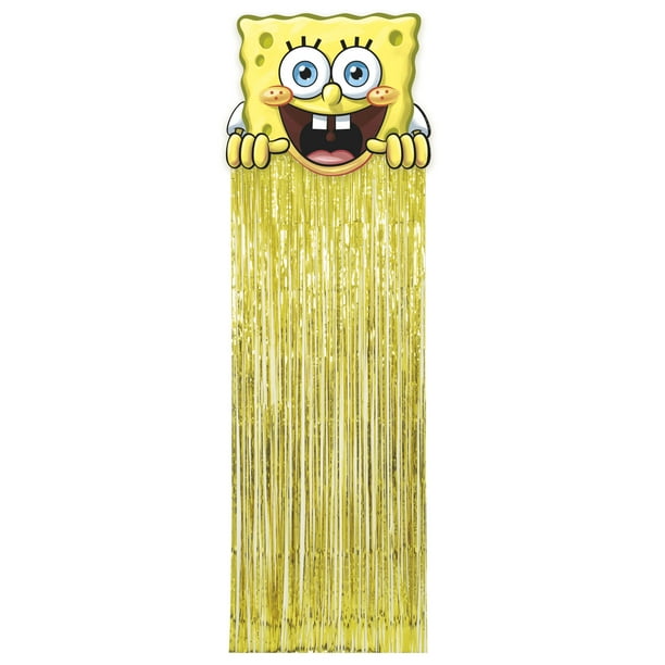 SpongeBob SquarePants Birthday Fringe Door Curtain, 5.5ft x 2.25ft ...