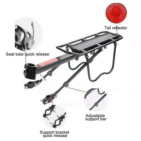 Mountain Bike Seatpost Mounted Cargo Aluminum Alloy Luggage Stand Rear ...