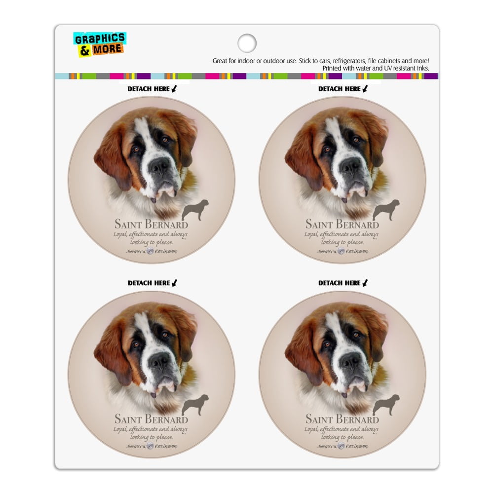 Saint Bernard Dog Breed Refrigerator Fridge Locker Vinyl Circle Magnet ...