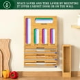 AOKIWO 9 in 1 Kitchen Ziplock Bag Organizer, Bamboo Wrap Dispenser with ...