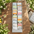 16 Pocket Wall-Mount Metal File Organizer, Gray White Powder-Coated, 47 ...