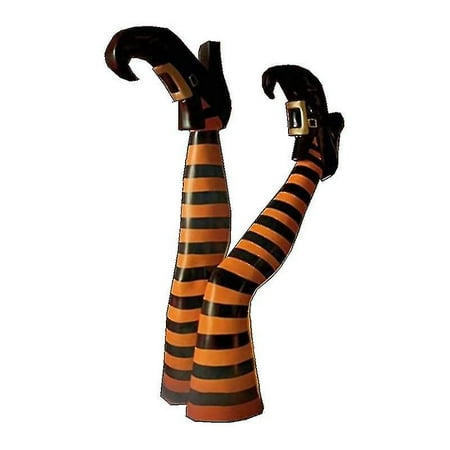 Halloween Evil Witch Legs Props Upside Down Wizard Feet With Boot Stake ...