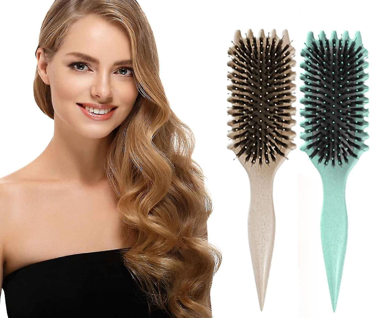 Bounce Curl Brush,2024 NEW Bounce Curl Defining Brush,Boar Bristle Hair ...