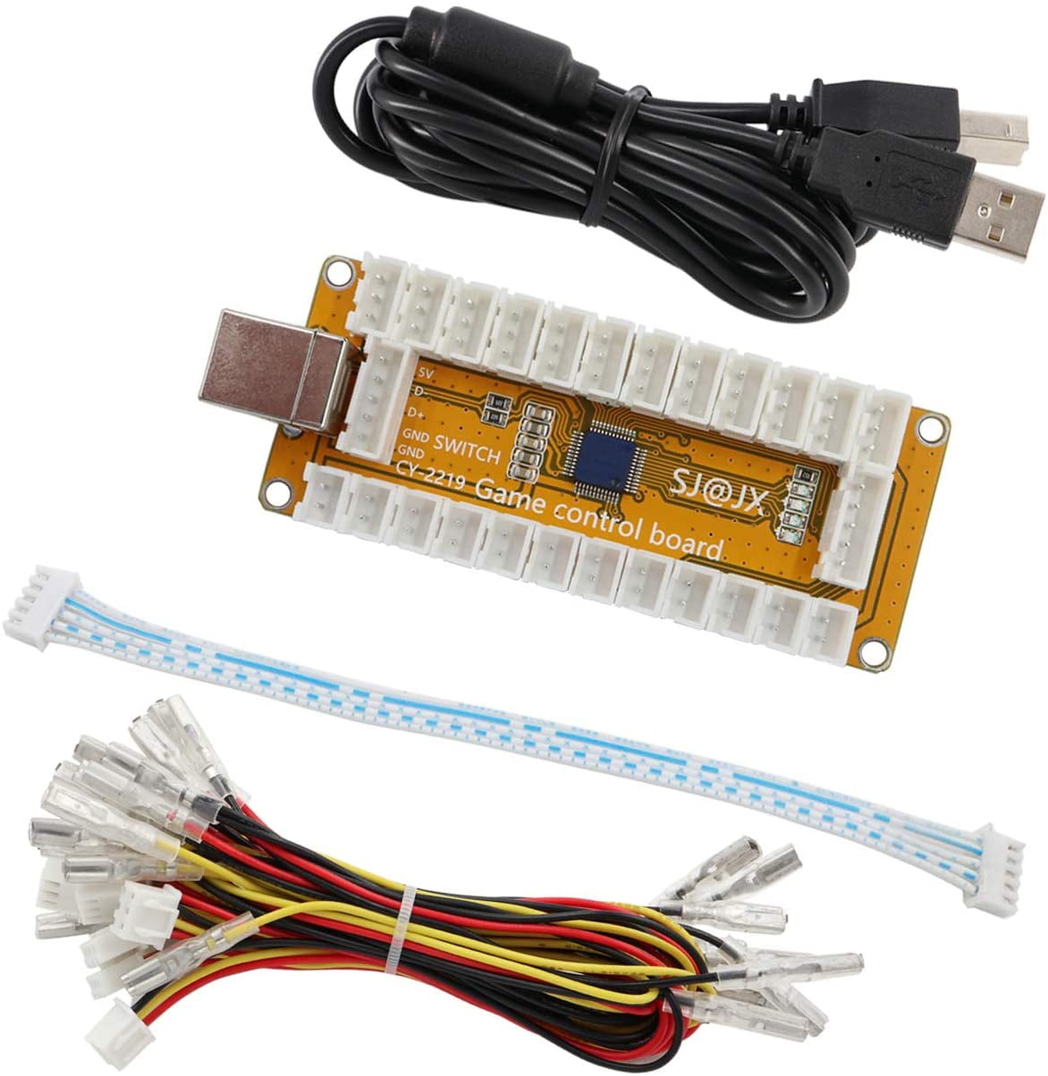 SAYDY Arcade Game USB Encoder Zero Delay 2 Player Gamepad LED Button Joystick Controller for ...