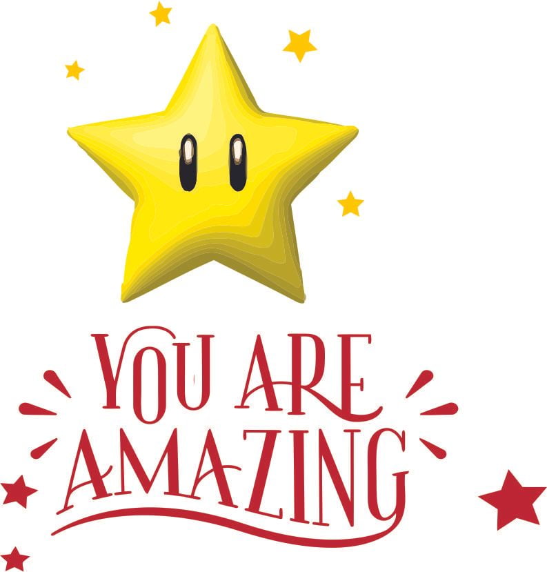 Children's Bedroom Power Star Vinyl Adhesive Wall Decal Quotes - You ...