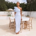2026 New European and American Style Women's Yellow One-Shoulder Ruffle ...