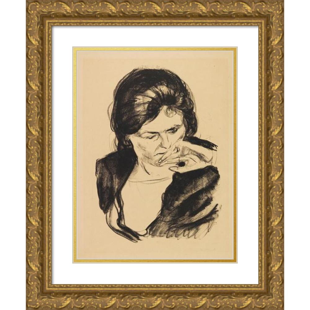 Edvard Munch 12x14 Gold Ornate Wood Frame and Double Matted Museum Art ...