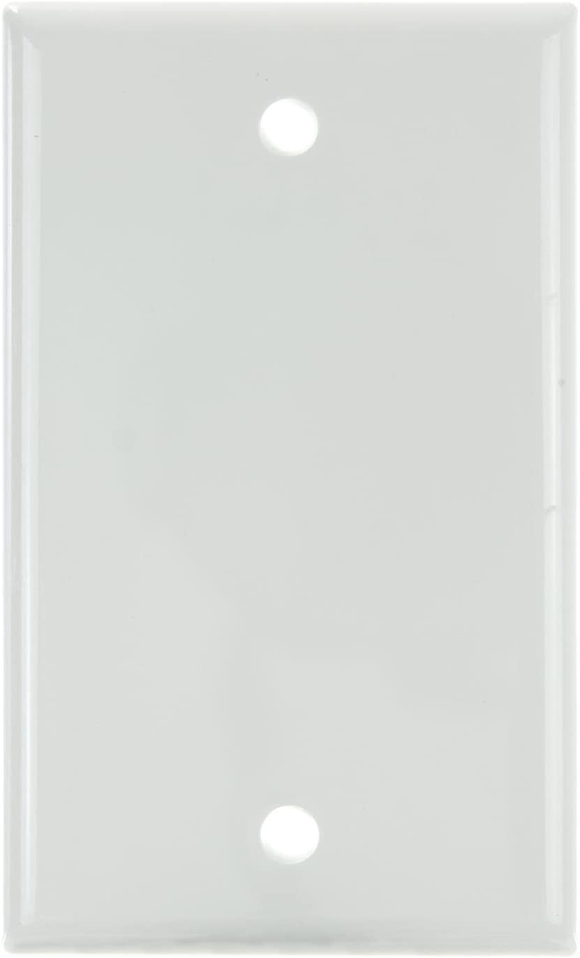 50770SU 1Gang Blank Switch and Receptacle Plate, White, Plastic ...