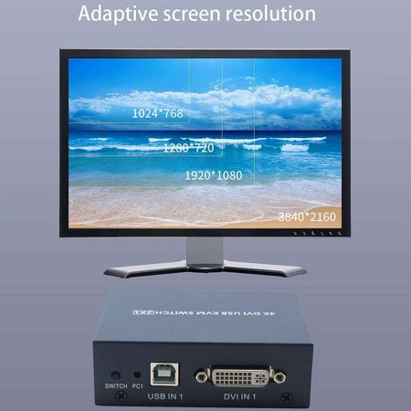 Selm 2 Port Kvm Switch Dual Monitor 4K@30Hz with 2 USB 2.0 Hub Support ...