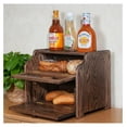 Drevy Bread Box, Solid Wood Oak Bread Box for Kitchen Countertop ...