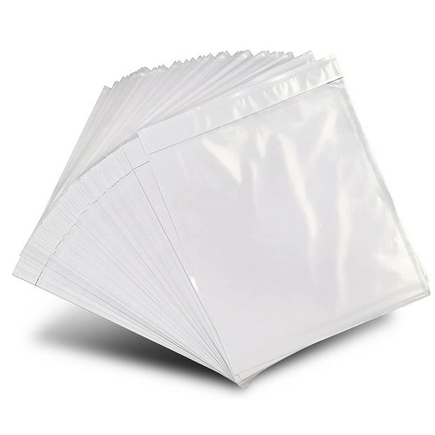 NefLaca 4.5" x 5.5" Clear Adhesive Top Loading Packing List Envelopes ...
