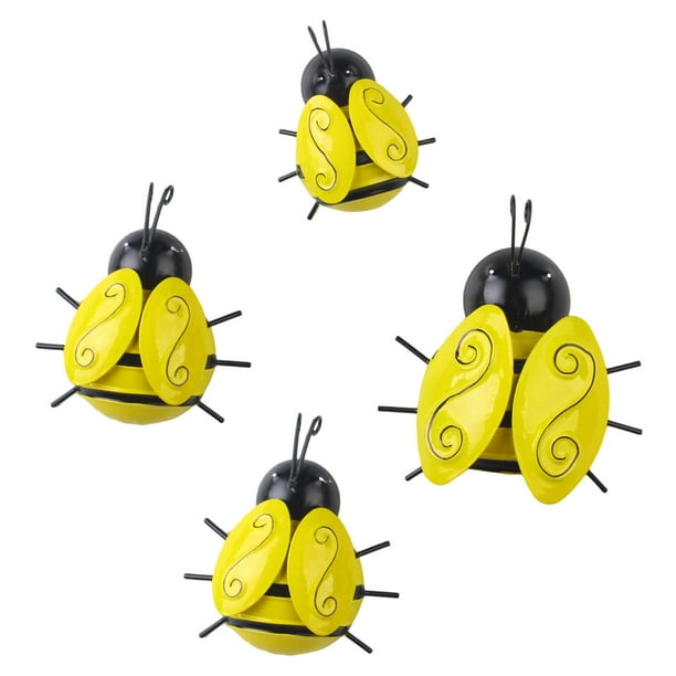 4x Bee Wall Figurine Wall Decor Art Honey Bee Bumble Bees Statue ...