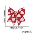 Fabric Bow Ornament 2Pcs 4.96x6.14" Heart Printing Burlap Bow Pendant ...