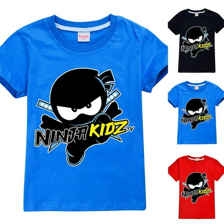 Ninja Kidz Theme T-shirt Kids Boys Short Sleeve Cartoon Tee Shirt Tops ...