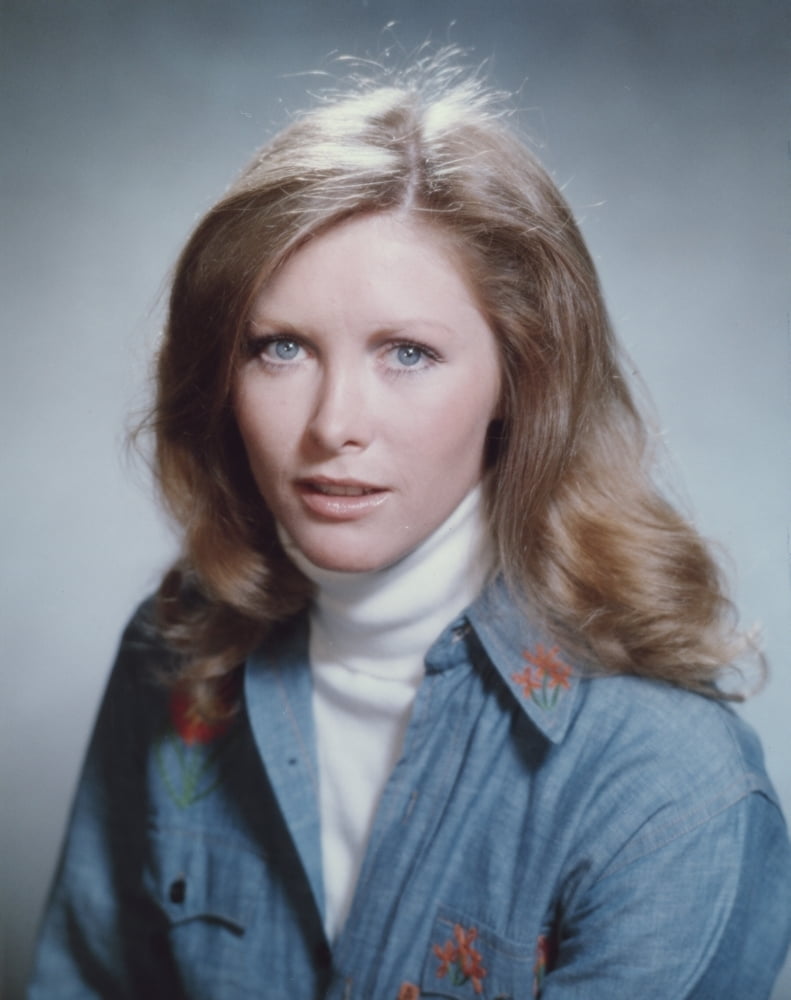 Susan Howard Posed in a Portrait wearing Turtle Neck Sweater with Coat ...