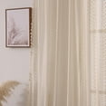 Boho Lace Curtains 80 Inches 2 Panel,Light Filtering Privacy Tassel ...