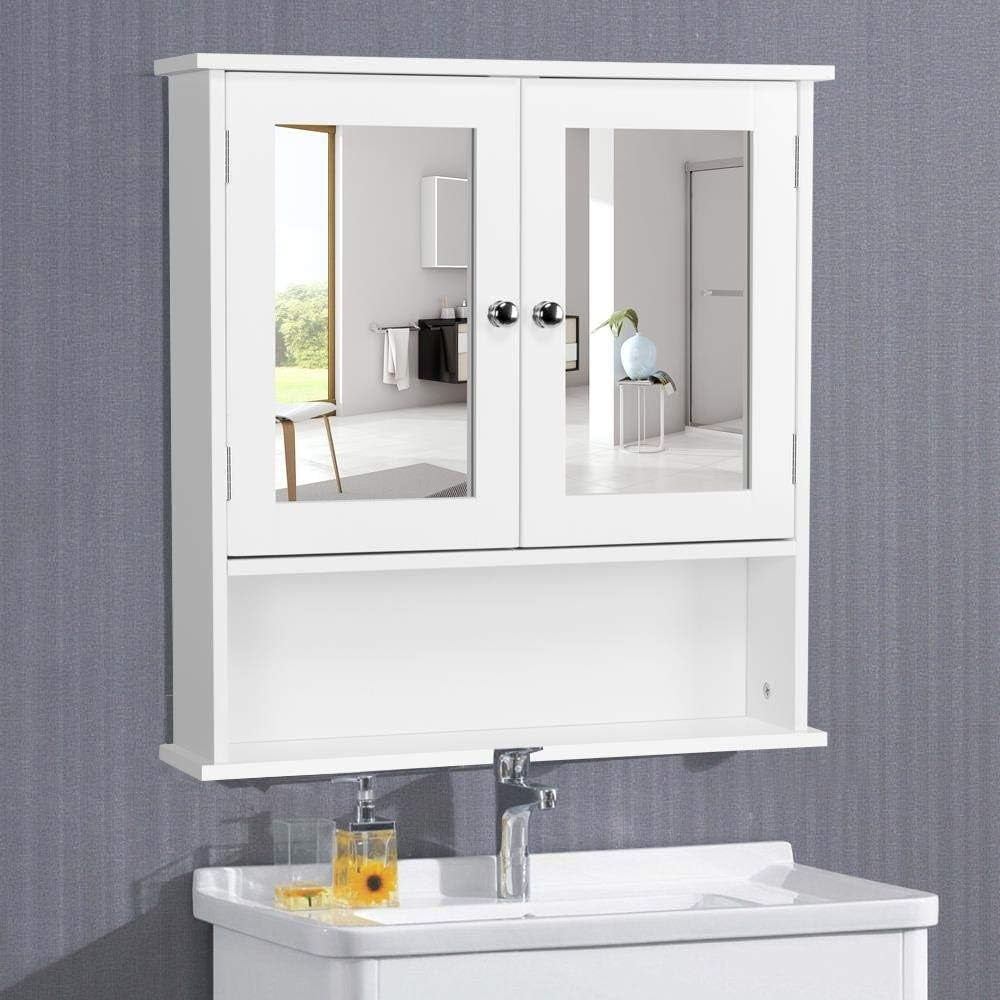 Click here for Yaheetech Wall Mount Cabinet With Double Mirror Do... prices