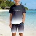 Baby Boy Outfits Kids Cool Letter Graphic Gradient Short Sleeve Tee and ...