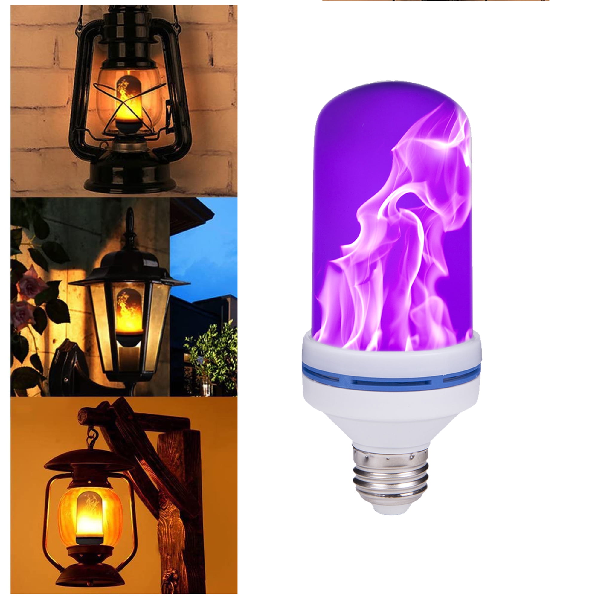 LED Flame Effect Fire Light Bulbs E26 Base Decorations Flame Light ...