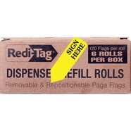 Redi-Tag, RTG81014, Sign Here Removable Flags In Dispenser, 120 / Pack ...