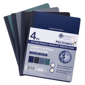 Hard Cover Composition Book, Wide Ruled, 7.5" x 9.75", 100 Sheets, Pack ...