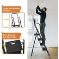 HBTower 4 Step Ladder, Folding Step Stool with Handrails and Tool Tray ...