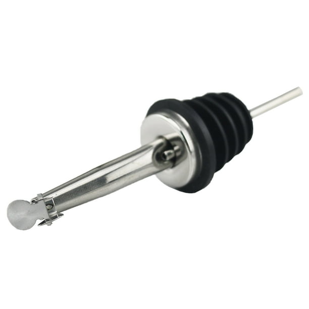 Vertedores de botellas clásicos de acero inoxidable con pico cónico y tapas antipolvo de goma ...