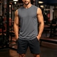 AGKIZG Men's Solid Color Sleeveless Crew Neck Elastic Waist Ice Silk ...