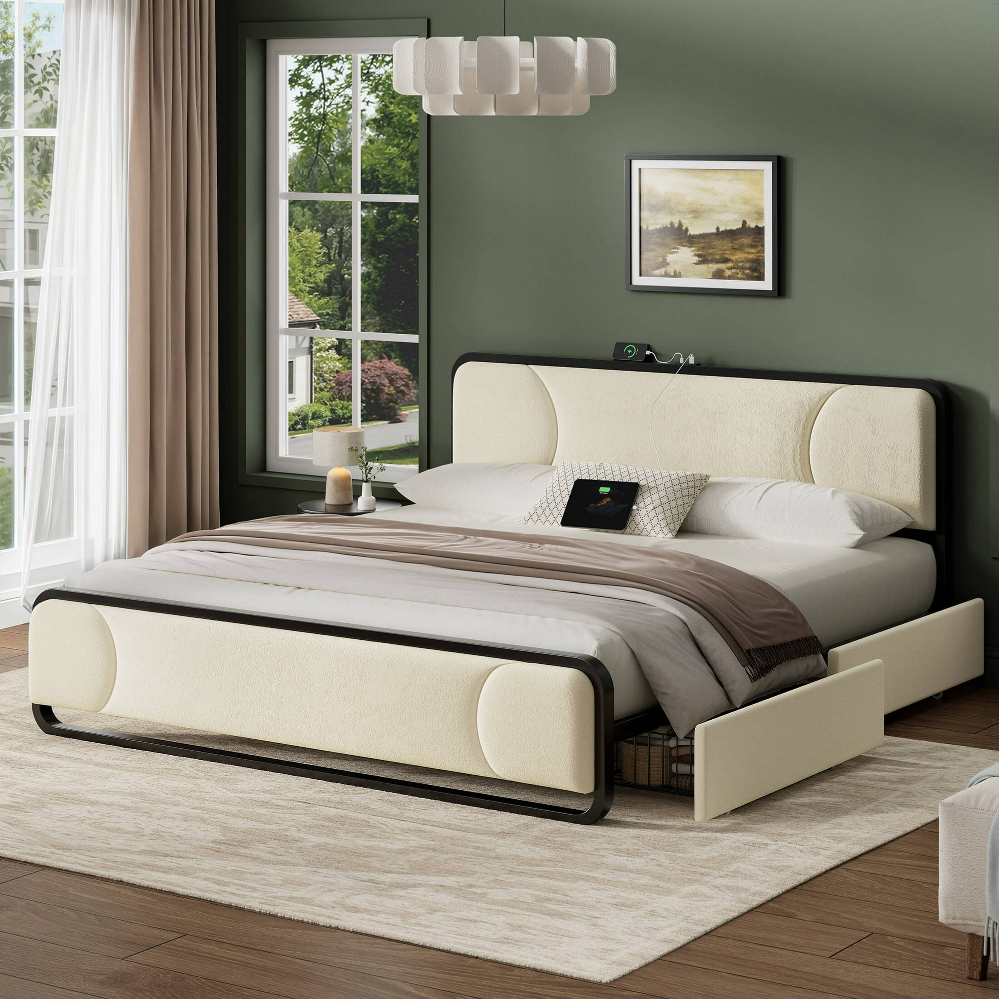 Click here for Kousei King Bed Frame With Tall Storage Headboard... prices