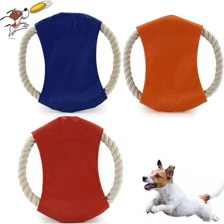 3PCS Dog Frisbi Pet Dog Flying Discs Rope Cotton Frisbee for Dogs Pet ...
