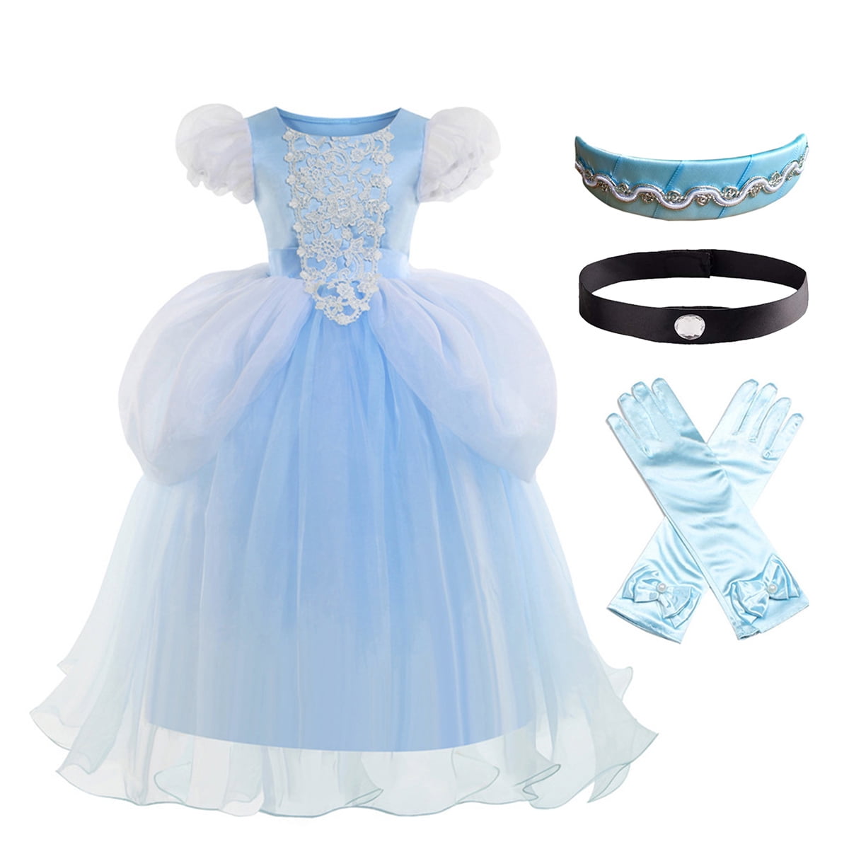 Kawell Princess Cinderella Blue Toddler Girls Costume Dress Up Fancy ...