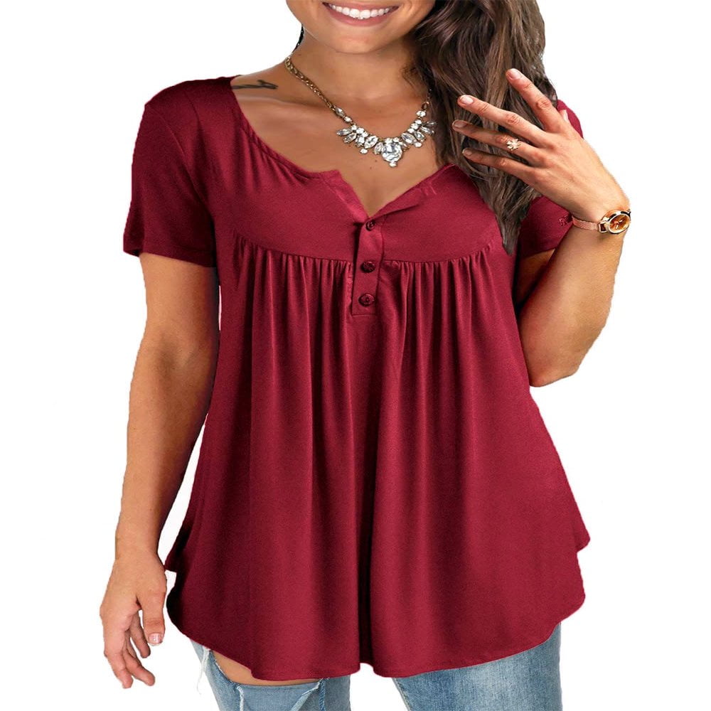 Click here for Generic Womens Tunic Top Plus Size Short Sleeve Fl... prices