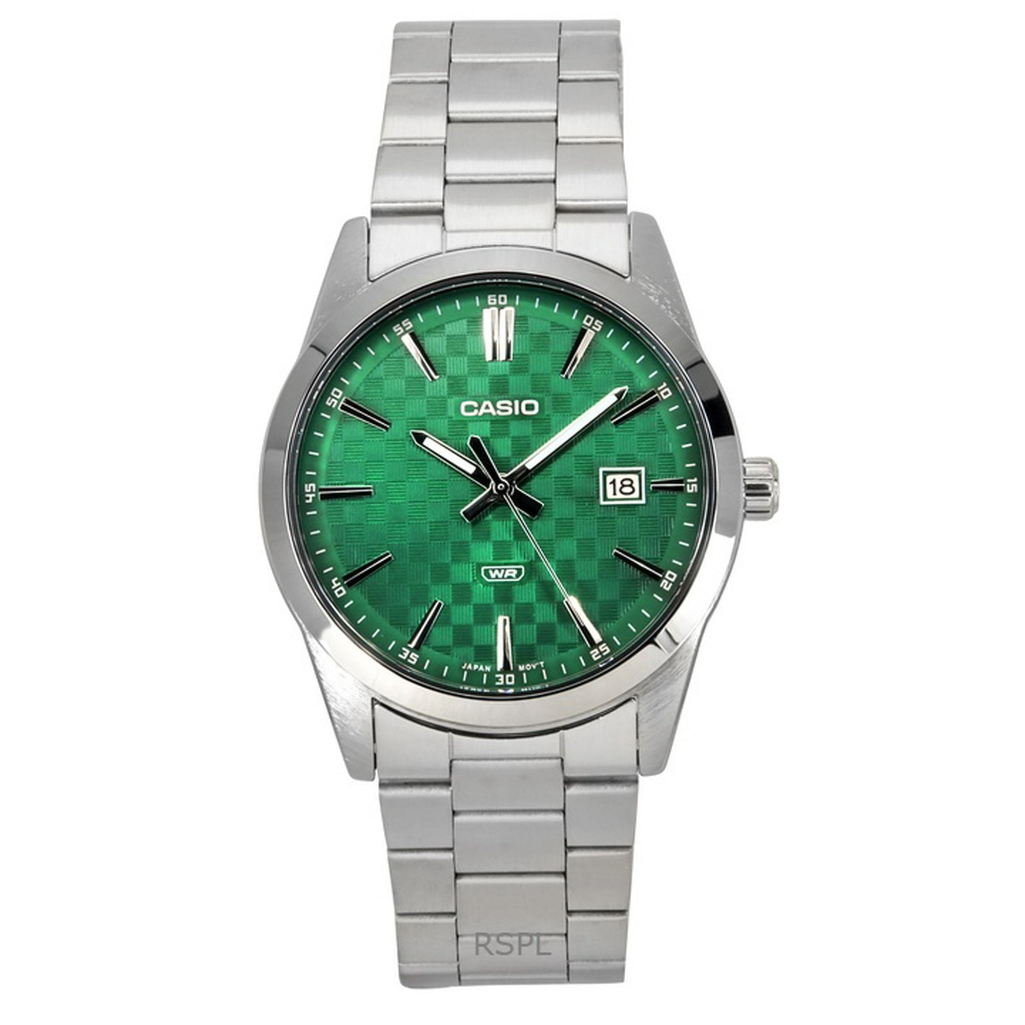 Click here for Casio Standard Analog Stainless Steel Green Dial Q... prices